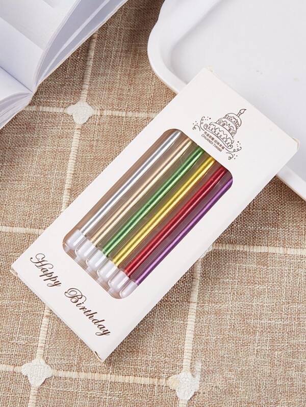 6pcs/set Wax Cake Candle, Textured Cake Decorating Candle For Birthday ...