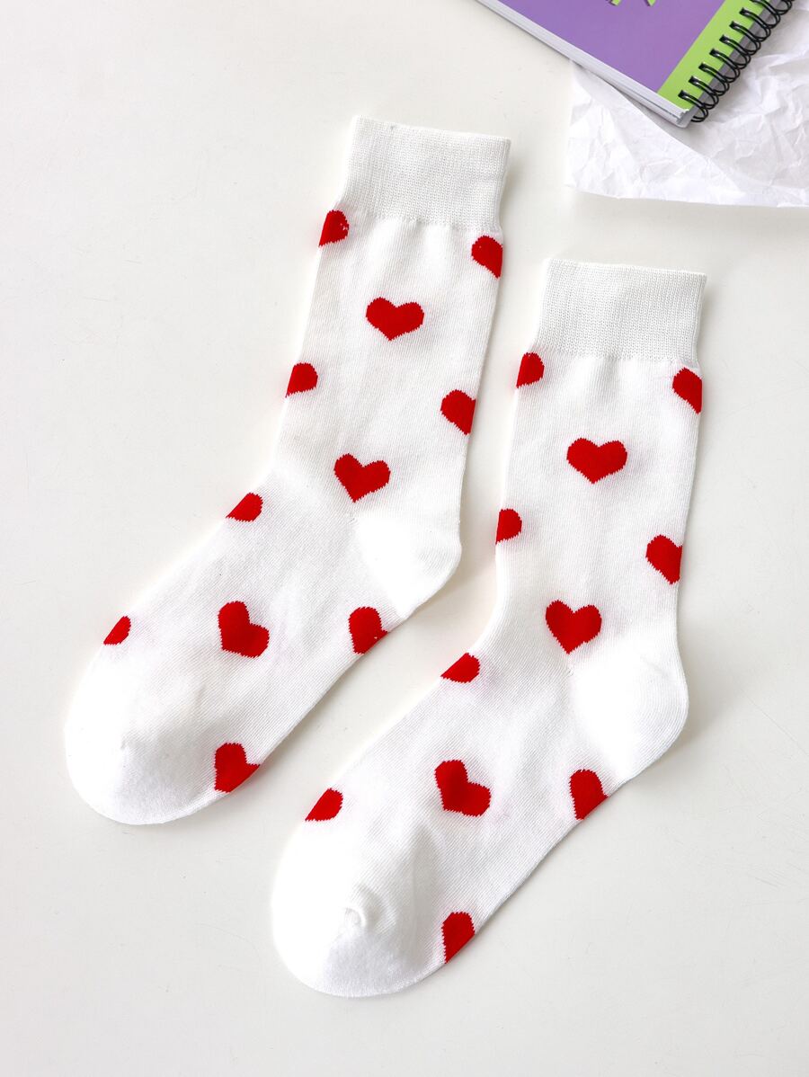 Heart Pattern Crew Socks | SHEIN USA