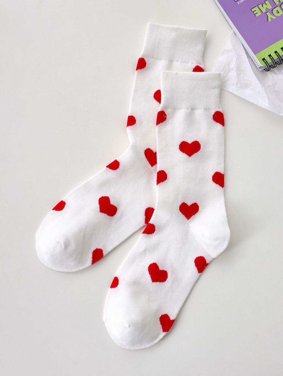 Heart Pattern Crew Socks | SHEIN USA