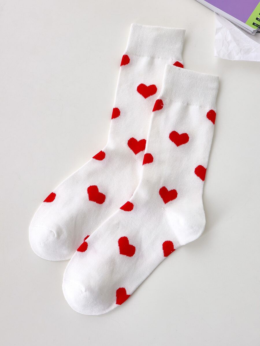Heart Pattern Crew Socks | SHEIN USA