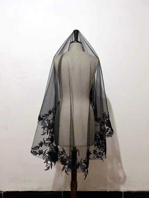 Floral Embroidery Mesh Bridal Veil | SHEIN USA