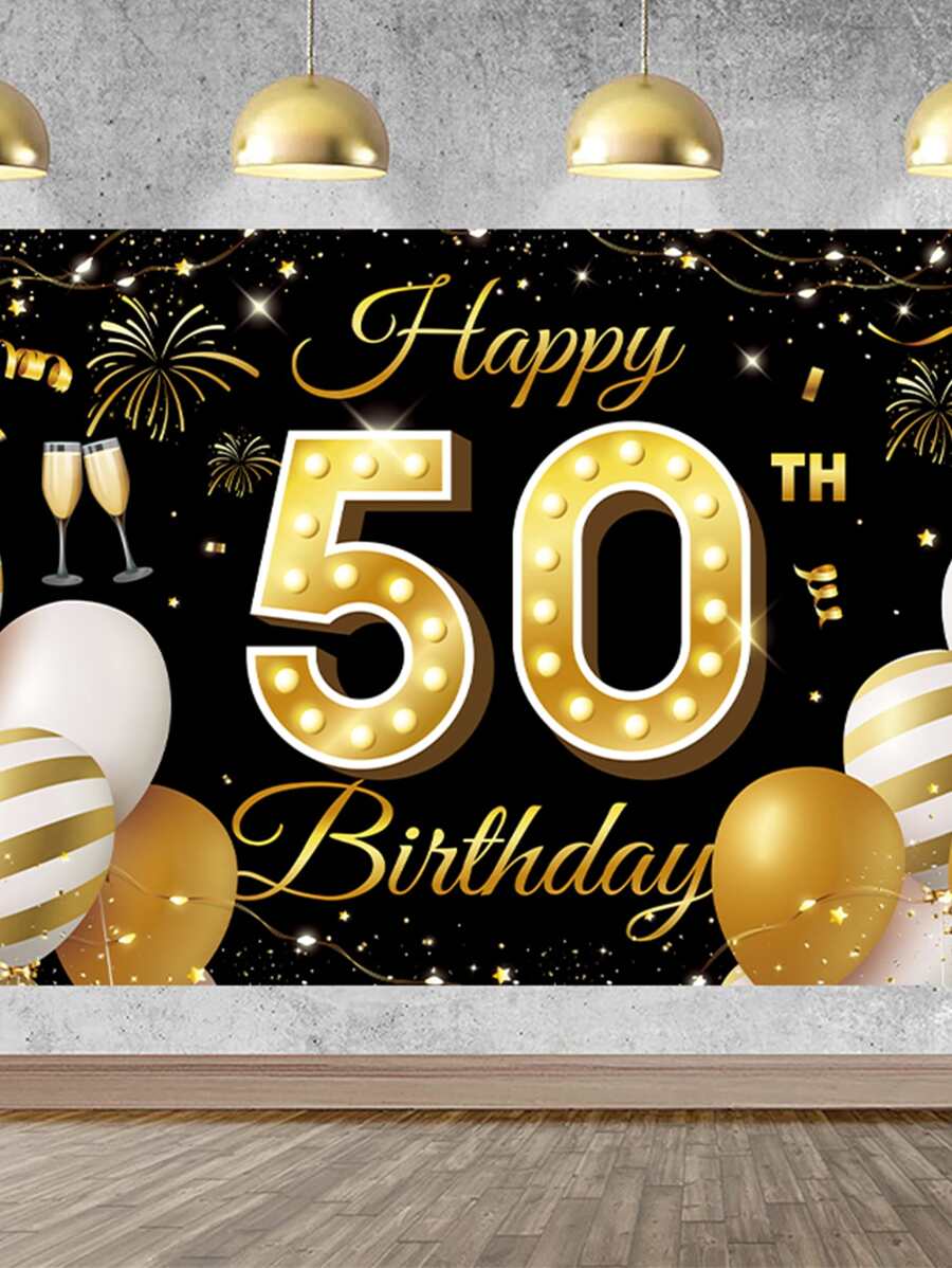 Bakgrundsduk för 50-årsfestdekoration, bakgrundsbanner för Grattis på ...