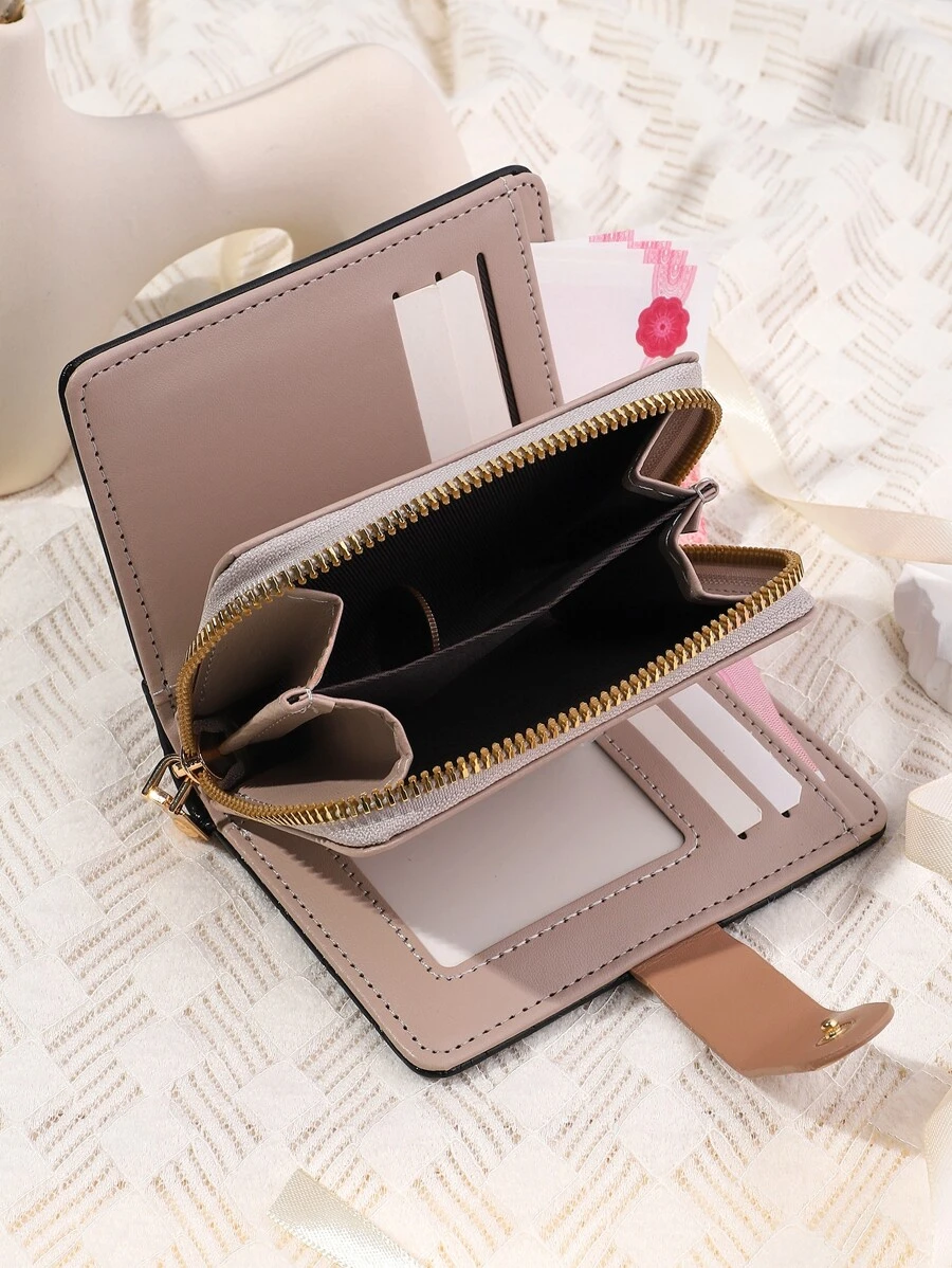 Minimalist Small Wallet Pocket Wallet Small Purse ID Window Zipper ...