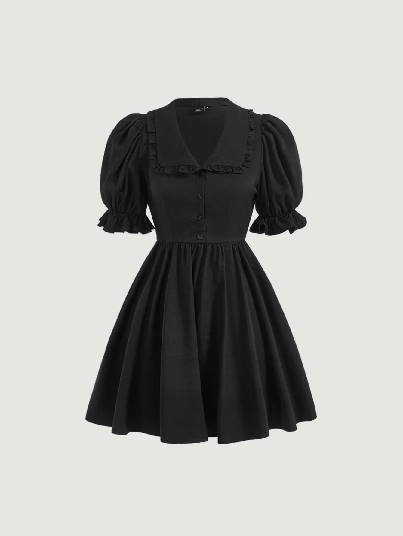 SHEIN MOD Frill Trim Button Front Dress | SHEIN USA