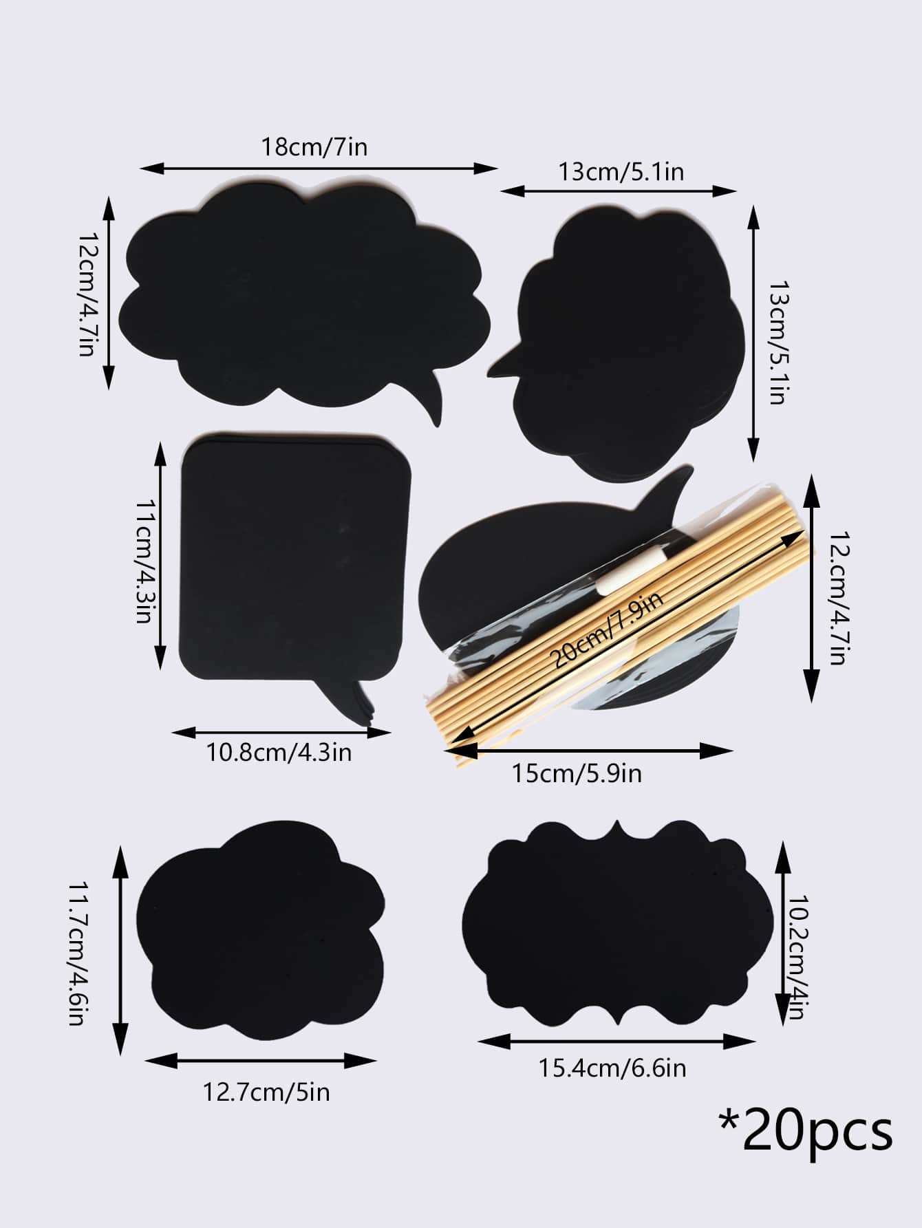 20pcs/set Paper Photobooth Prop, Creative Blackboard Shaped Party ...