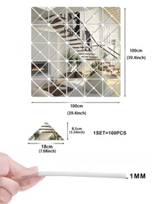 100pcs Triangle Mirror Wall Sticker | SHEIN USA