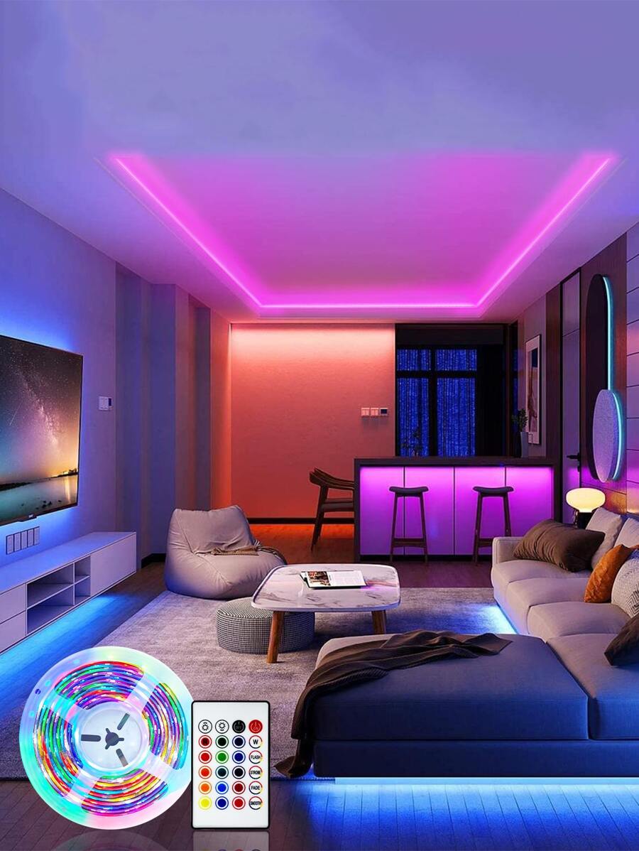 1pc 30/60/90/150 Led 1/2/3/5M RGB LED Remote Control Strip Light ...