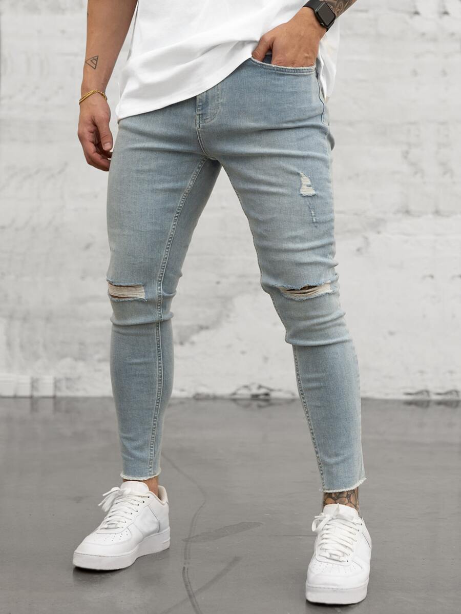 Men Ripped Frayed Skinny Jeans | SHEIN EUR
