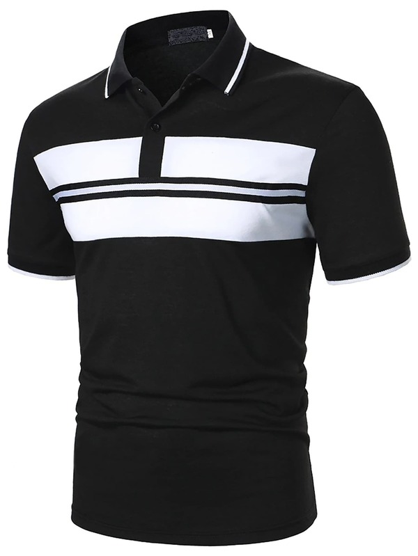 Men Contrast Panel Polo Shirt | SHEIN USA