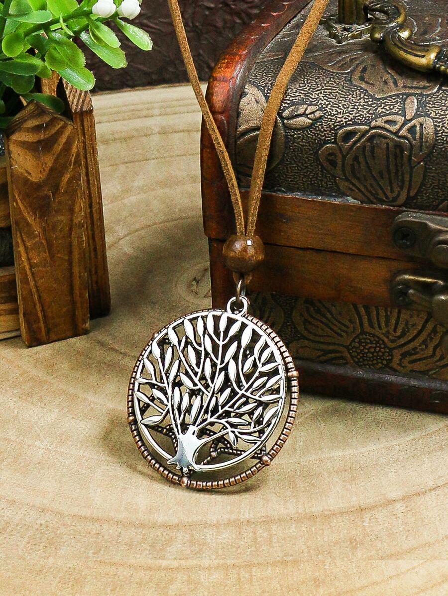 Tree Decor Round Pendant Necklace | SHEIN USA