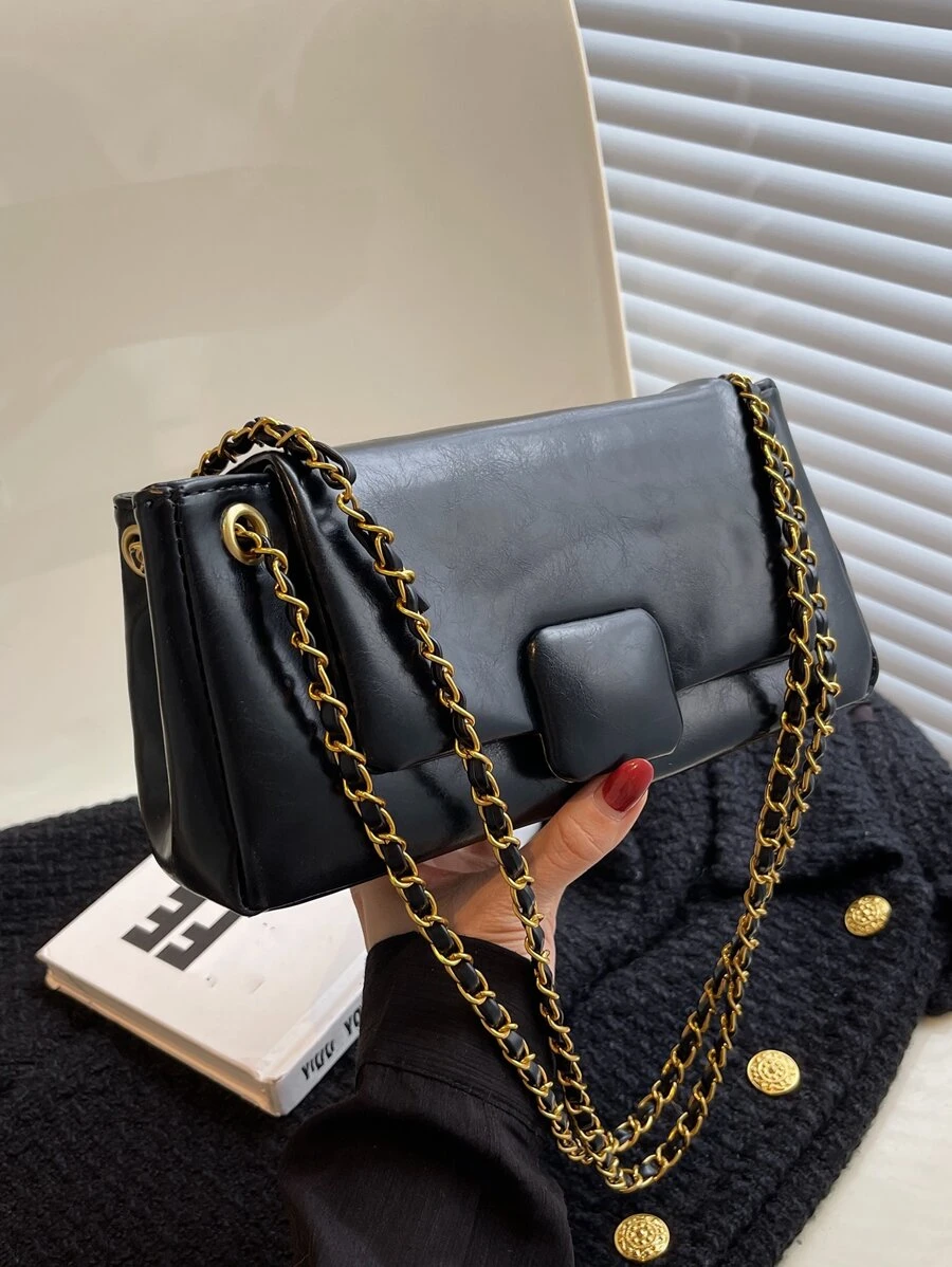 Minimalist Chain Flap Bag | SHEIN USA