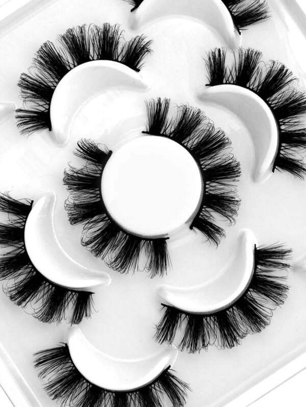 5 pairs Lashes DD Curl Russian Lashes 3D Eyelashes Reusable Fluffy ...