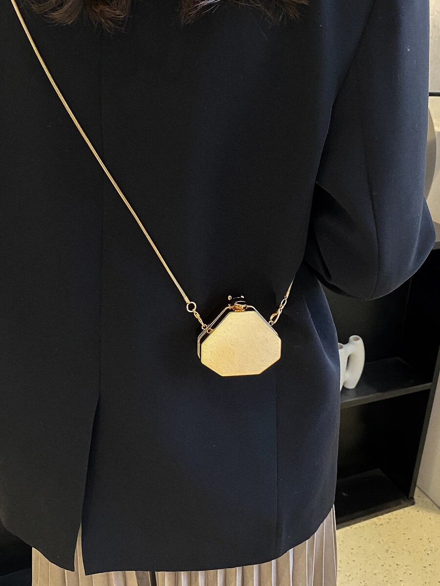 Mini Metallic Chain Box Bag | SHEIN USA