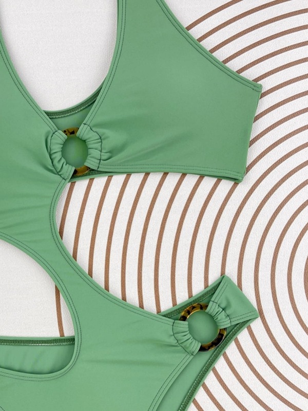 Cut Out Ring Linked One Piece Swimsuit Shein Usa
