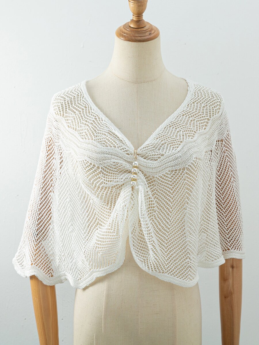Faux Pearl Decor Shawl | SHEIN USA