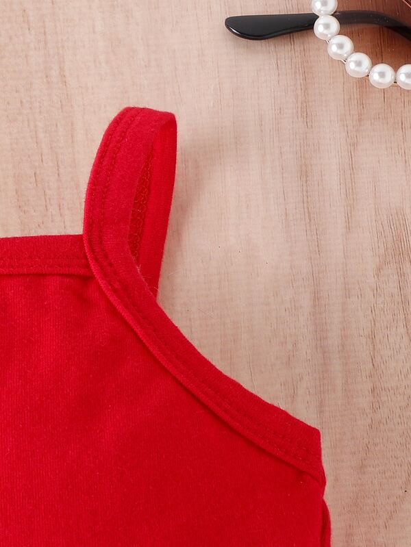 Baby Bow Front Cami Top & Split Hem Flare Leg Pants | SHEIN USA