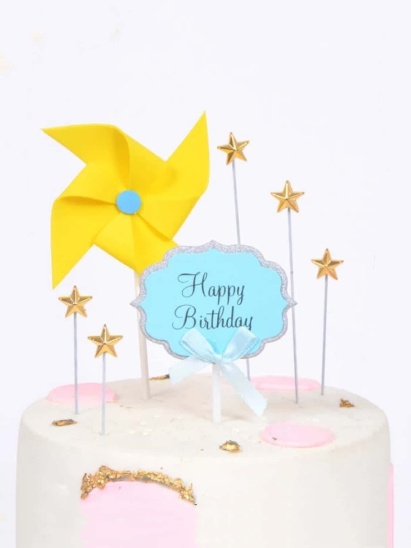50pcs Star Shaped Cake Decoration Modern Plastic Golden Star Decor Cake Topper For Birthday