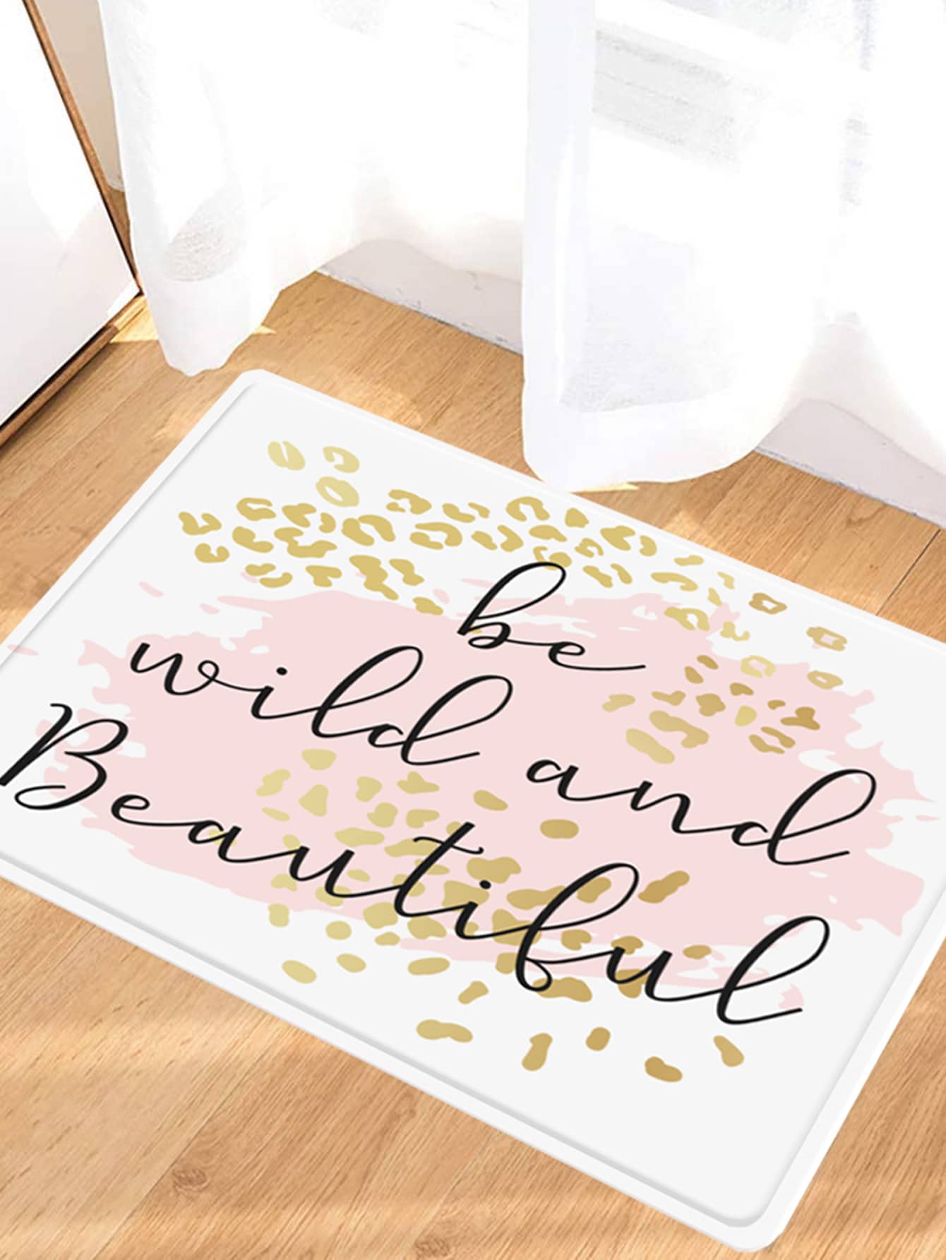 1pc Slogan Graphic Bath Rug, Modern Polyester Bath Mat For Bathroom ...