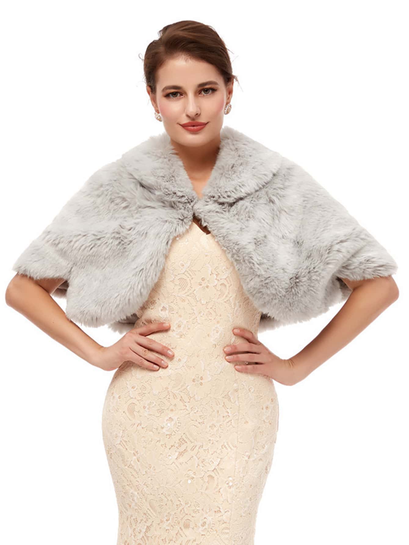 Solid Fuzzy Wedding Wrap | SHEIN USA