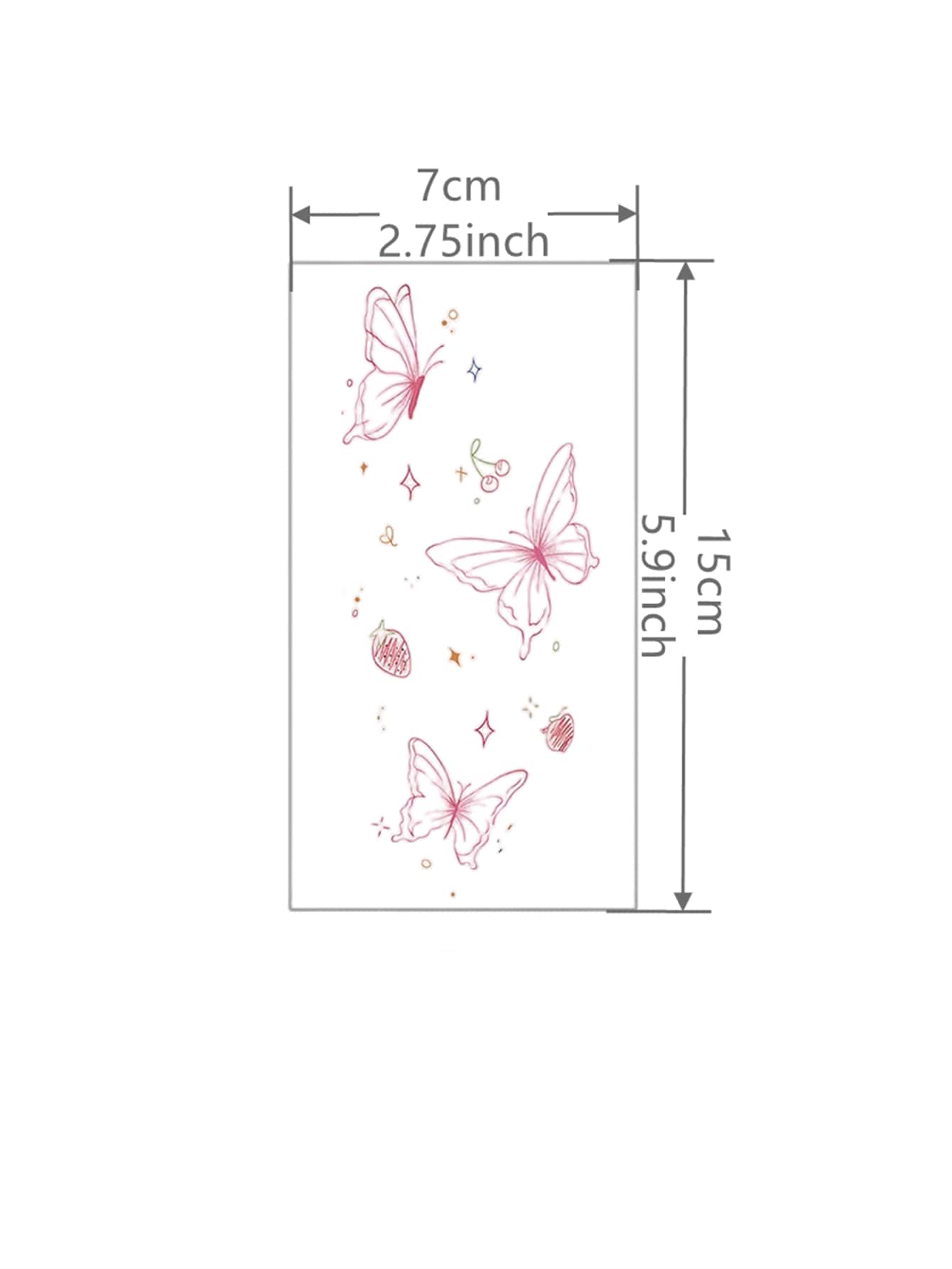 Tattoo Sticker,1 Sheet Butterfly & Fruit Pattern Temporary Tattoos For ...
