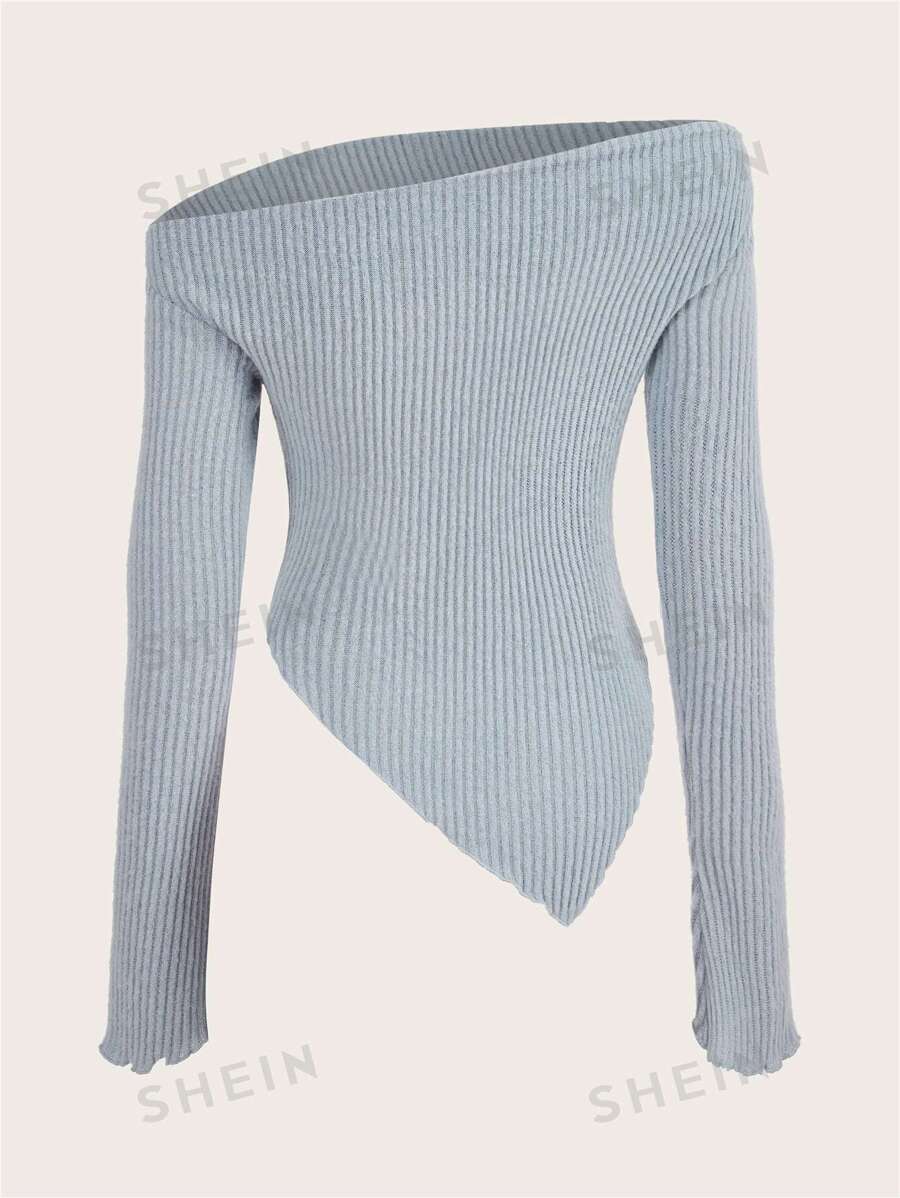 SHEIN ICON Camiseta Y2k Grunge Con Hombros Descubiertos Y Dobladillo ...