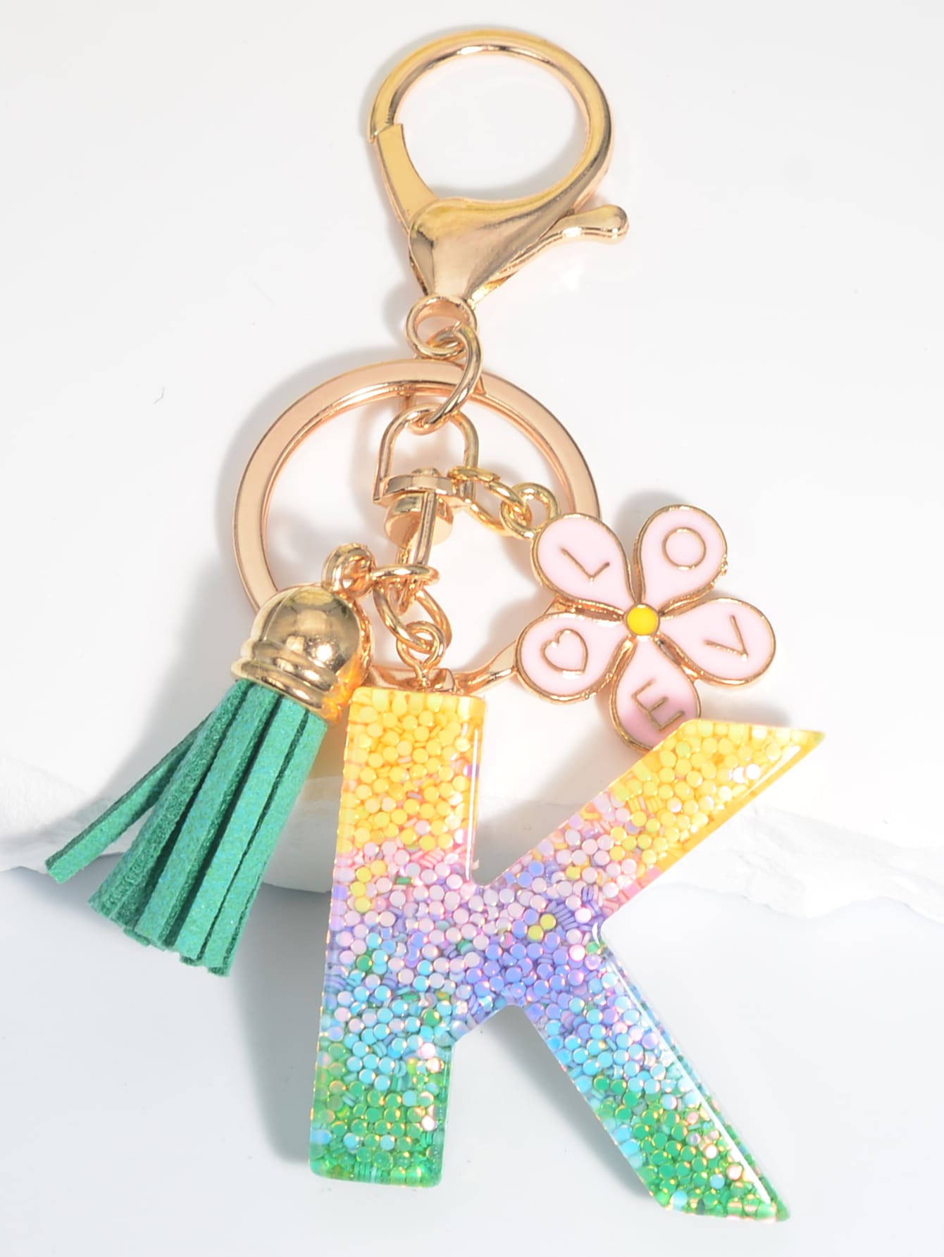 Tassel & Letter Charm Keychain | SHEIN USA