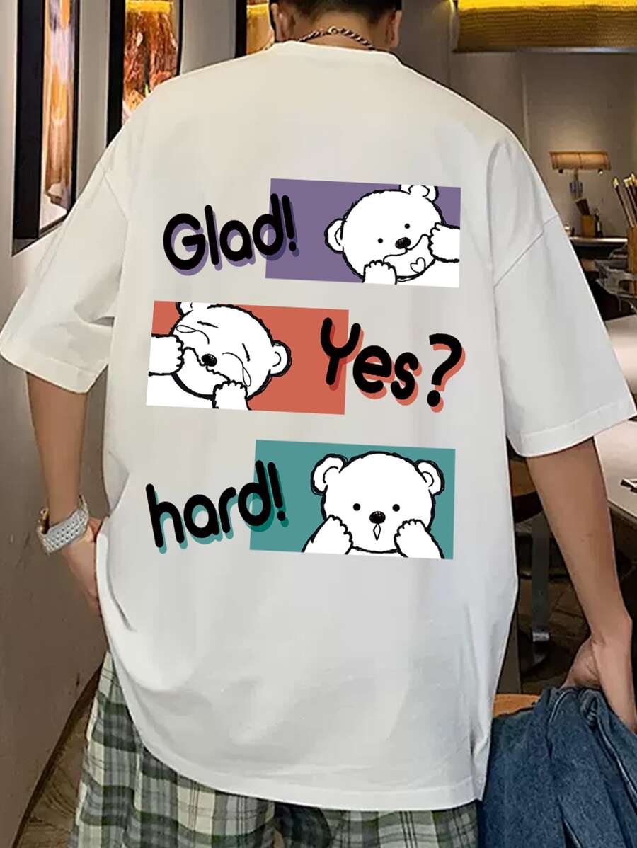 Manfinity EMRG Loose Fit Men's Cartoon & Letter Graphics Drop Shoulder ...