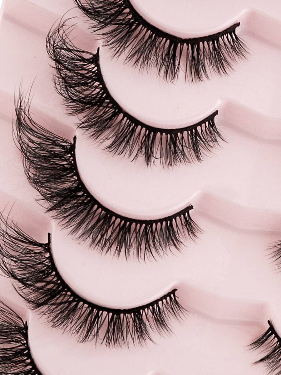 7 pairs False Eyelashes Cat-Eye Fluffy Lashes 8D Wispy Lashes Pack ...