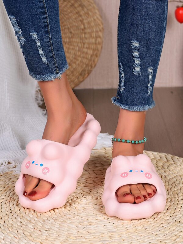 Women Cartoon Rabbit Design Slides, EVA Preppy Slides | SHEIN USA