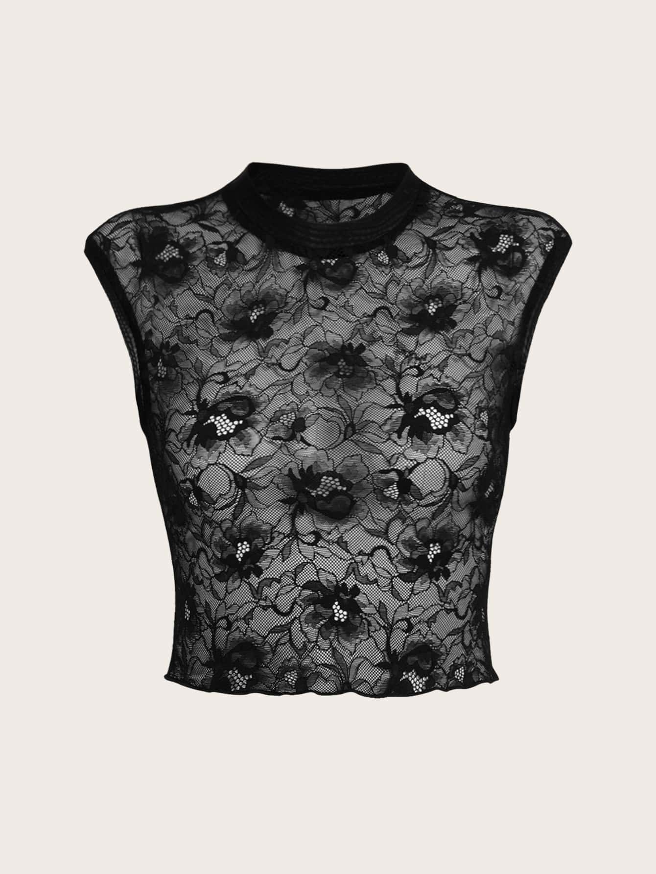 SHEIN ICON Floral Lace Top | SHEIN USA