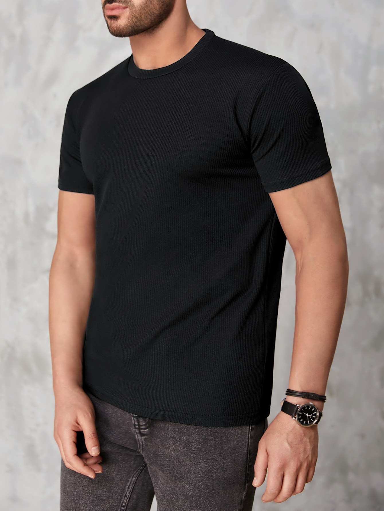 Manfinity Basics Męskie T-shirty & bluzki bez rękawów Prosty Casual