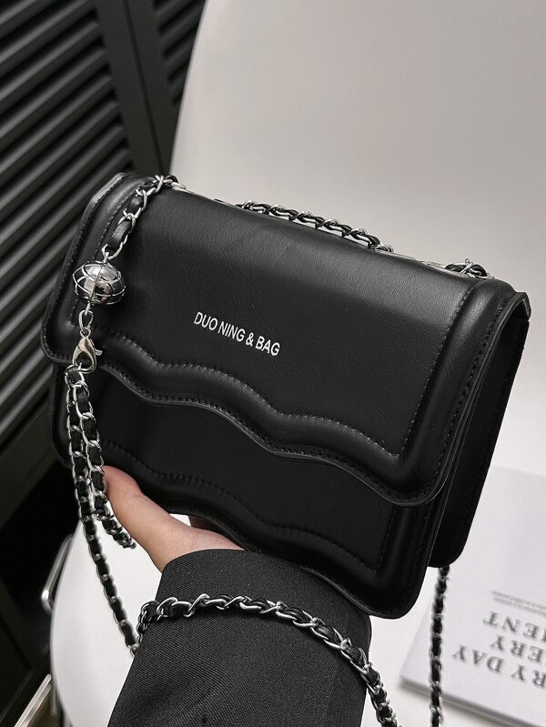 Mini Letter Graphic Flap Chain Novelty Bag Mini Fashion Crossbody Bag ...