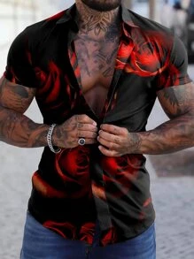 Manfinity LEGND Men Rose Print Shirt | SHEIN USA