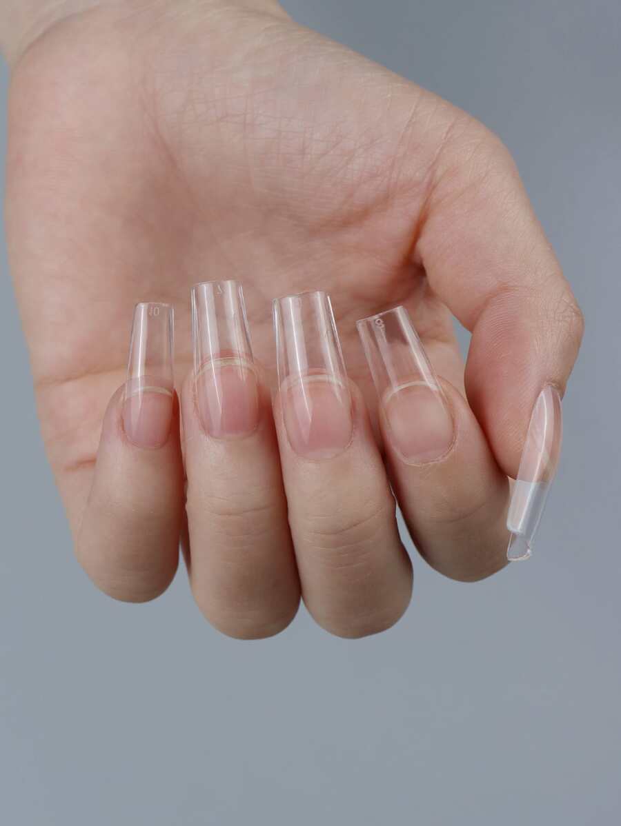 Upgrade Your Look With 240pcs Long Coffin Transparent Clear Fake Nail ...