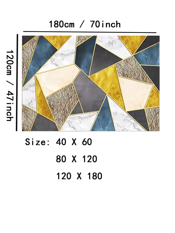 1pc Polyester Rug Modern Geometric Pattern Bedroom Rug For Living Room Shein Usa 