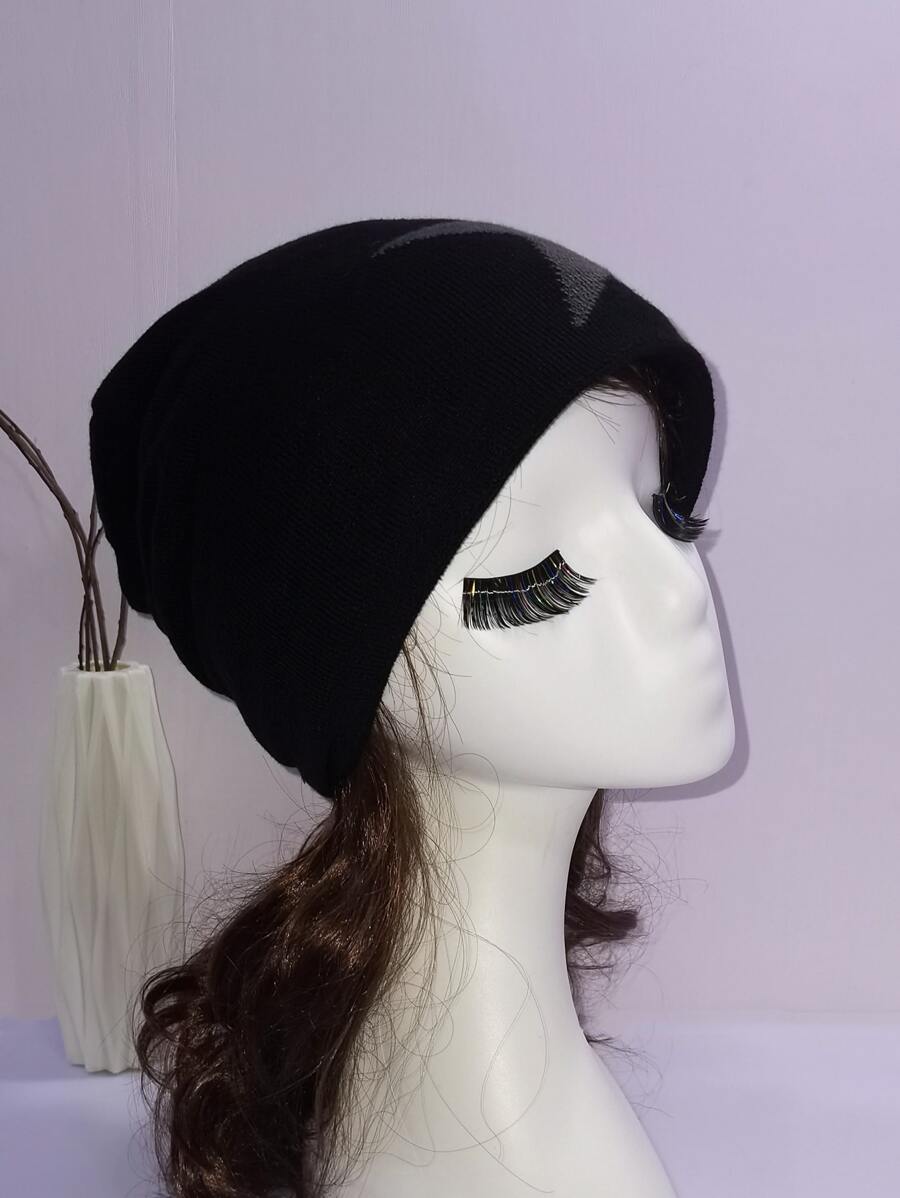 1pc Star Jacquard Slouchy Beanie Solid Color Hip Hop Cap Unisex Casual ...