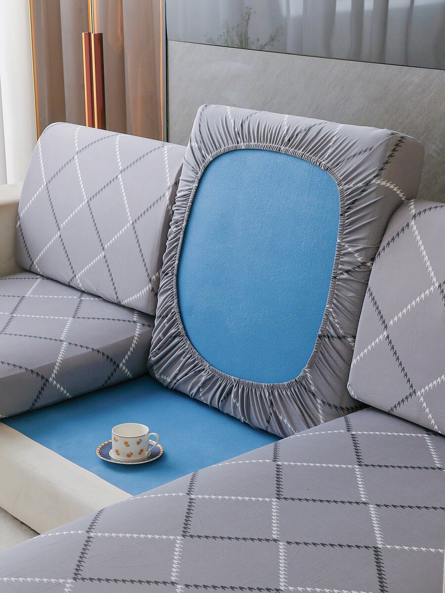 1pc Geometric Pattern Stretchy Sofa Seat Cushion Cover, Modern Sofa ...