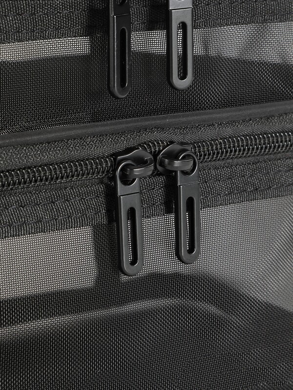 1pc Multifunction Black Mesh Large Capacity Double Layer Travel ...