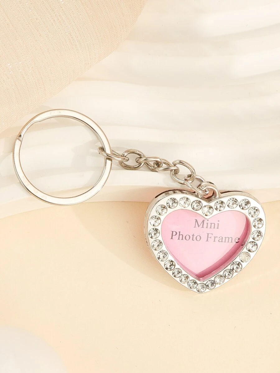 Elegant 1pc Slogan Detail Heart Charm Keychain Gifts For Women Best ...