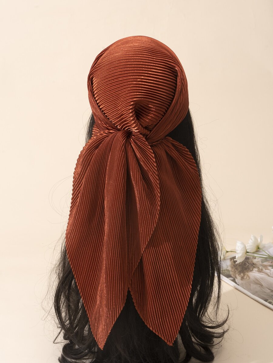 Solid Pleated Bandana | SHEIN USA
