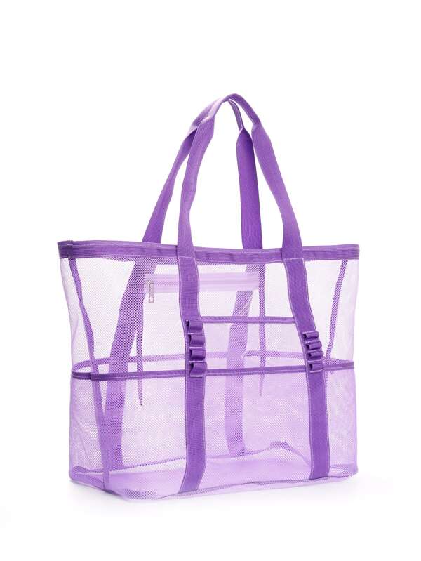 Hollow Polyester Mesh Beach Bag Large Capacity Travel Washing Bag ...