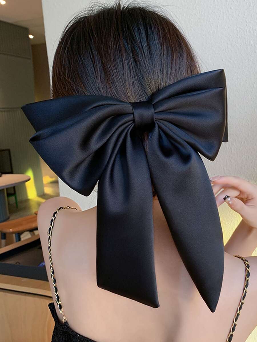 Bow Decor Hair Clip For Daily Use For Girls Hairstyles Casual Cute ...