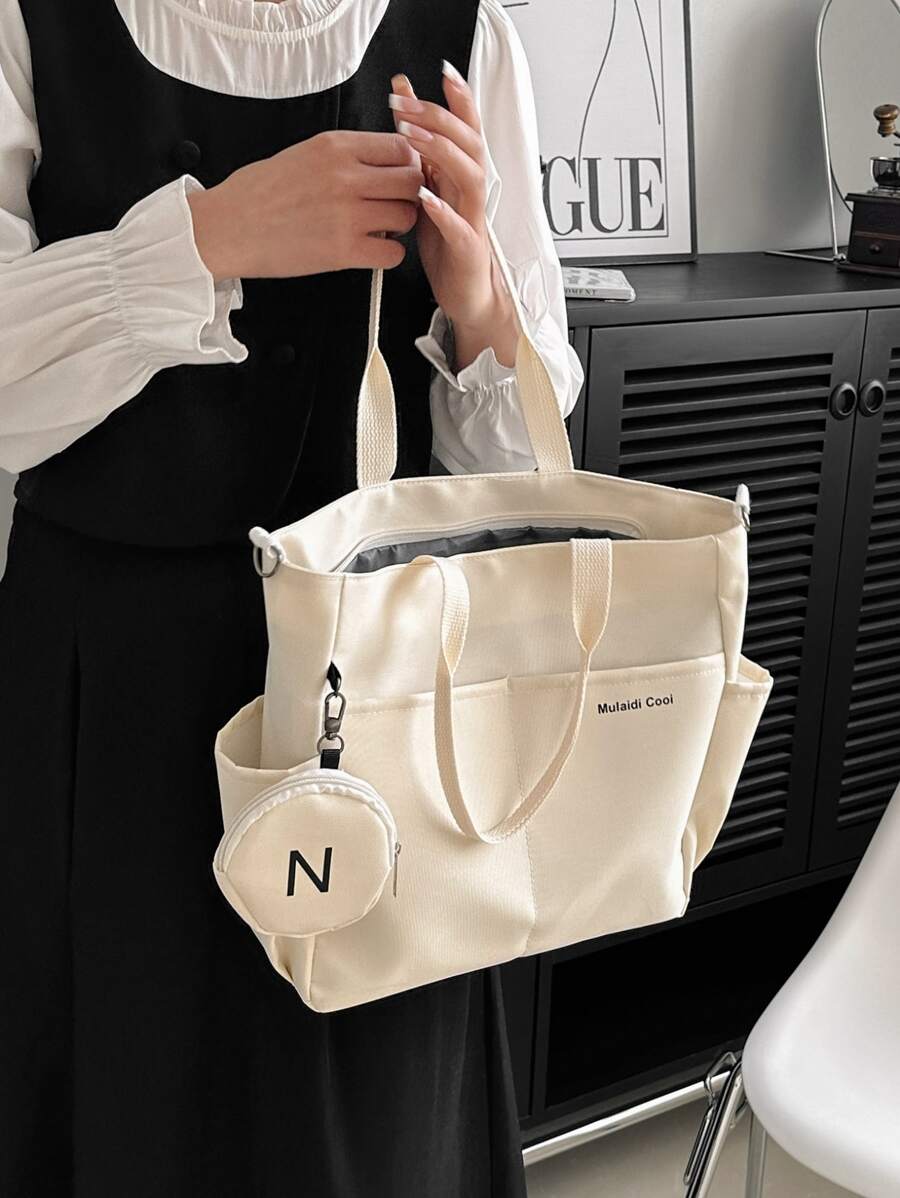 Letter Graphic Shopper Bag With Coin Purse | SHEIN UK