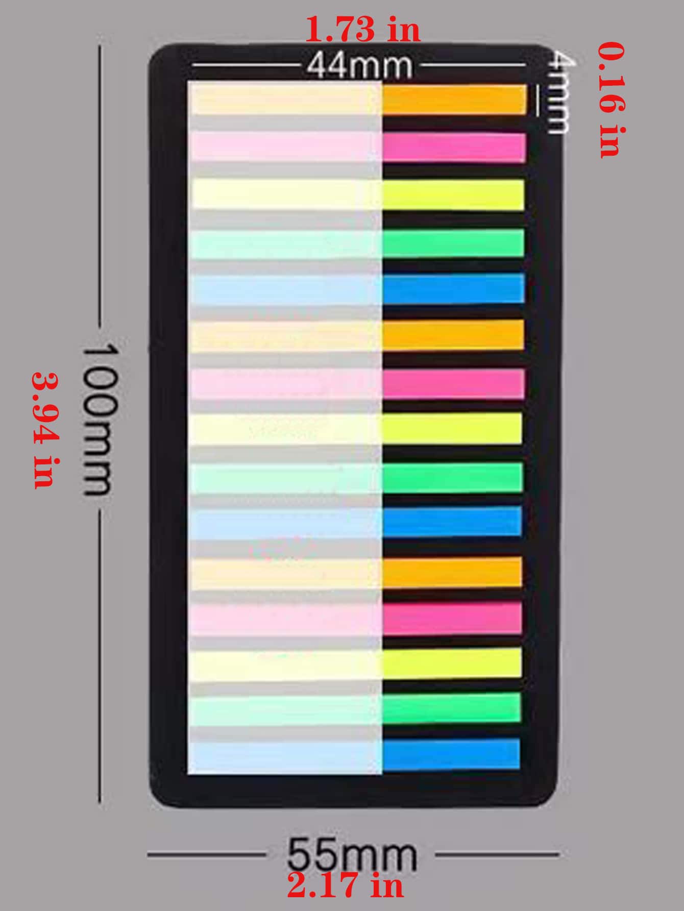 1/5 Pack Of 300pcs Ultrathin 4*44mm Fluorescent Transparent Index Tabs ...