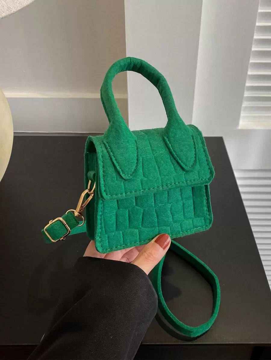 Mini Crocodile Embossed Flap Square Bag | SHEIN USA