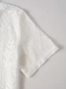 Manfinity RSRT Men Plants Pattern Button Front Mesh Shirt | SHEIN USA