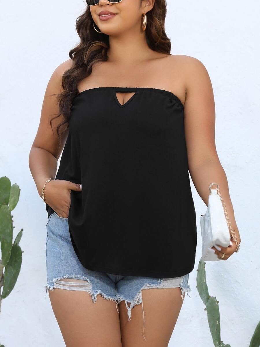 Calvaya Plus Cut Out Tube Top | SHEIN USA