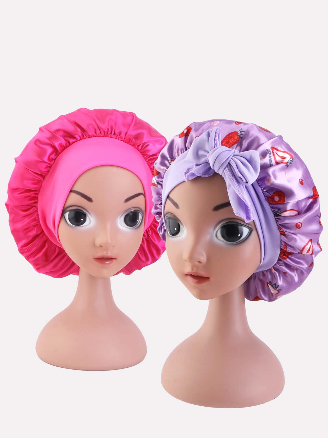 2pcs Girls Heart Pattern Hair Bonnet | SHEIN USA