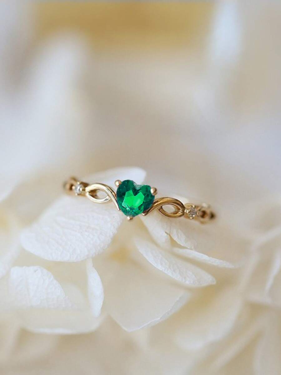 Gorgeous Heart Shaped Diamond Embellished Ring | SHEIN UK
