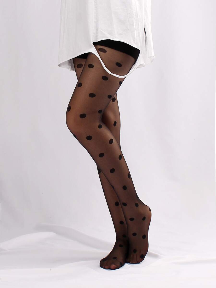 Polka Dot Pattern Tights | SHEIN USA